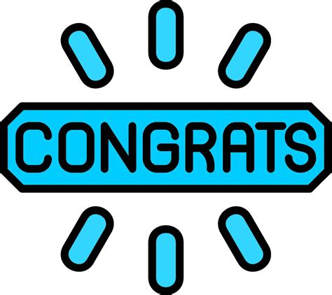 Congrats Line Filled Icon 53853705 Vector Art At Vecteezy