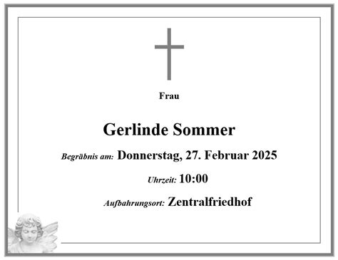 Frau Gerlinde Sommer Bestattung Graz