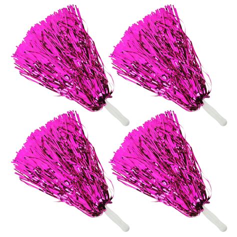 Ideanategrate Rosy Aluminum Foil Wire Cheerleader Pom Poms For Sports