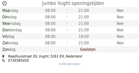 Jumbo Vught Openingstijden 2019 Update