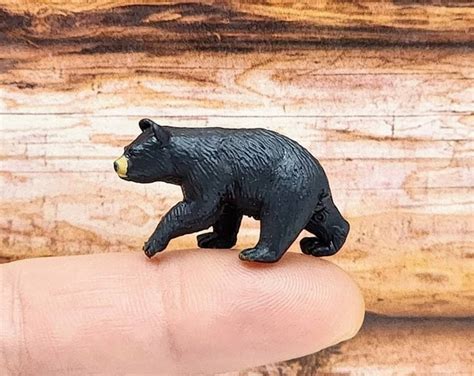 Miniature Black Bear Micro Bear Tiny Bear Figurine Terrarium Supplies