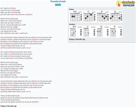Chord Thunderclouds Tab Song Lyric Sheet Guitar Ukulele Chordsvip