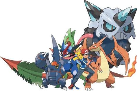 Ash Ketchum And Pikachu With Their Mega Evolve Team Ash Ketchum Pikachu Pokemon