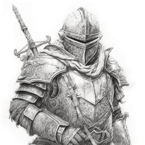 Premium Ai Image A Drawing Of A Knight In Armor With A Sword In His Hand