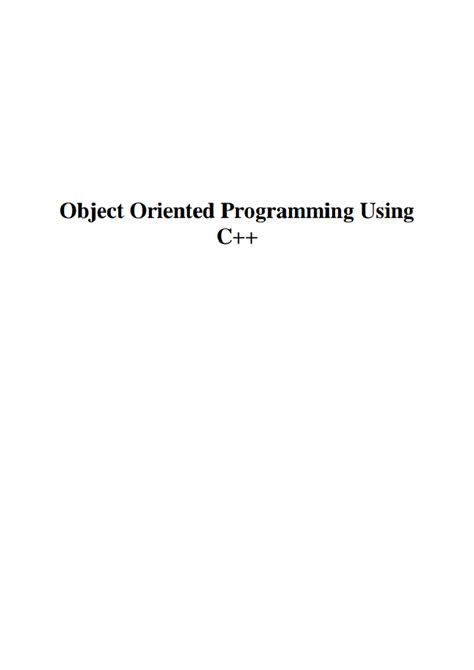 Oop 101 Lecture Notes On Object Oriented Programming By Dr Mohapatra