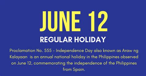 June 12 2019 Holiday Independence Day Gobyerno Blogs