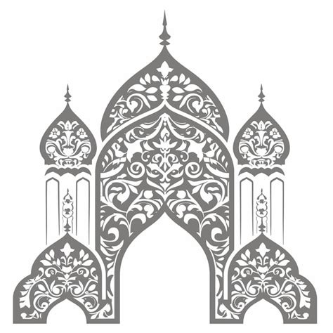 Premium Vector Islamictemplatestencilpatterngreymosque