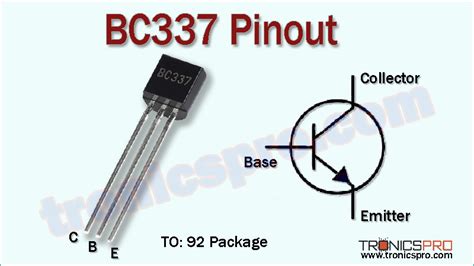 Bc337 Npn Transistor Pinout Datasheet Tronicspro