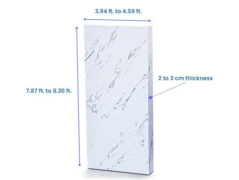 marble slab sizes standard dimensions