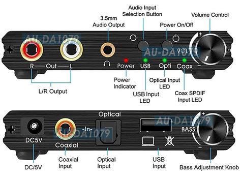Premium 24 Bit Dac Digital Audio Decoder Usb Dac Sound Card Volume Bass
