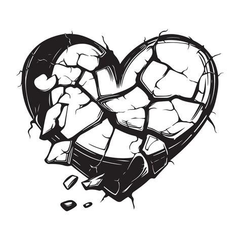 Broken Heart Vector Art Icons And Graphics 41412076 Vector Art At