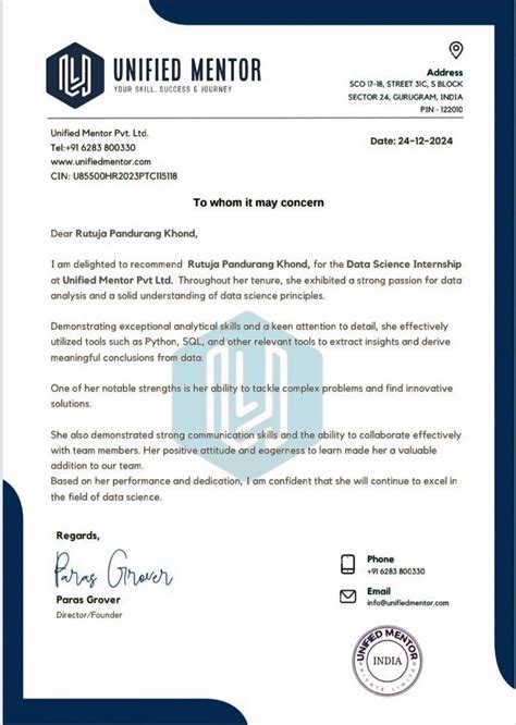 Datascience Internship Learningjourney Gratitude Careergrowth