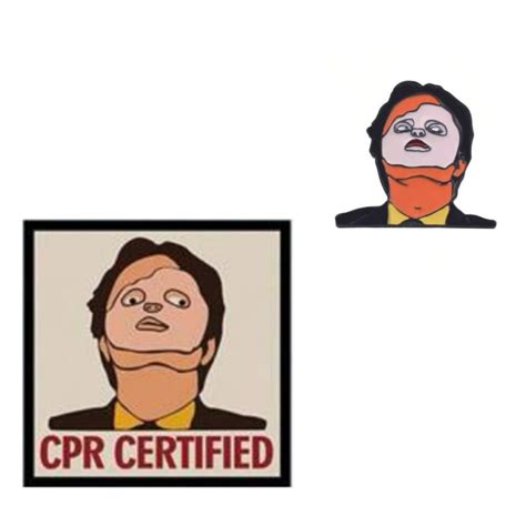 Iconic Dwight Schrute Cpr Certified Mask Waterproof Stickers And Pins