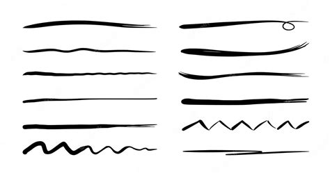 Premium Vector Line Marker Stroke Underline Marker Highlight Brush Effect Handwriting Vector