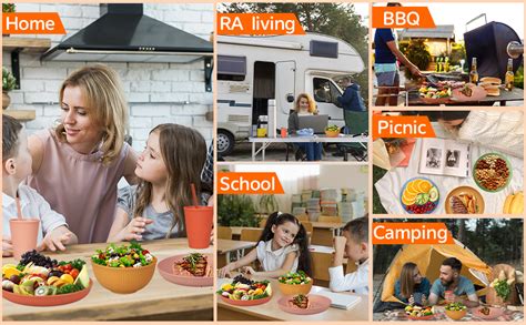 66 Pcs Dinnerware Sets Unbreakable Plates And Bowls Sets