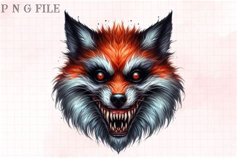 Creepy Fox Clipart Png Graphic By Vertex · Creative Fabrica