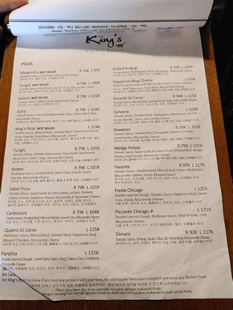 Menu At Kings Coffee Cafe Bekasi Regency M543qcm