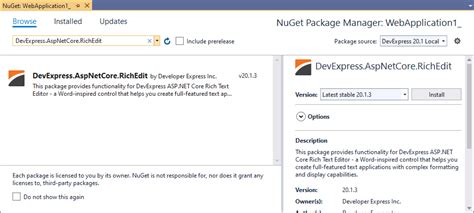 Add RichEdit To A NET Core Application ASP NET Core Controls DevExpress Documentation