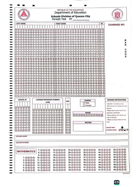 Bubble Sheet Pdf
