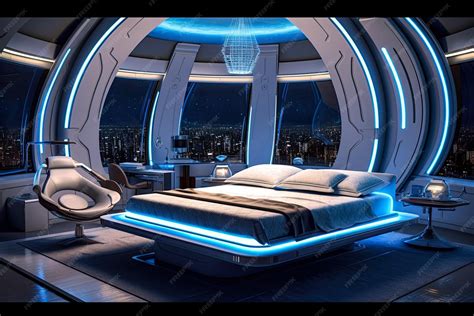 Premium Photo Futuristic Master Bedroom Concept Art Illustration On