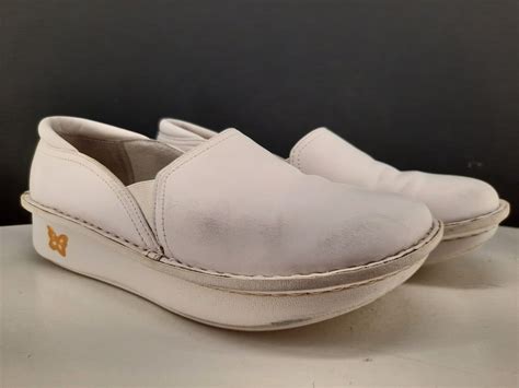 Alegria Debra White Leather Clogs Deb 600 Size 39 Gem