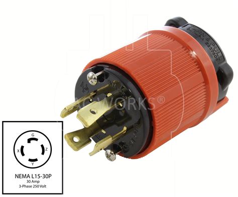 Ac Works® Nema L15 30p 3 Phase 30a 250v 4 Prong Locking Male Ul C Ul Ac Connectors