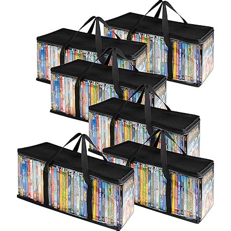 Stori Stackable Clear Plastic Dvd Organizer With Rubber