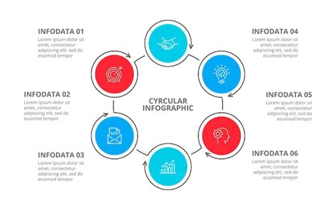 Premium Vector Cyclic Diagram Infographic With Circles Modern