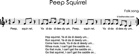 Peep Squirrel Beths Notes Songs And Resources