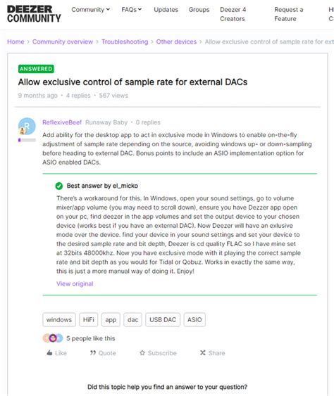 This Workaround Really Works To Correct The Bitperfect Issue Rdeezer