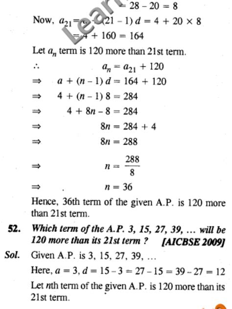 Arithmetic Progressions Ncert Solutions Class 10 Maths Saq 3 Marks