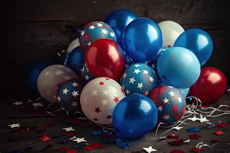 Premium Ai Image Patriotic Card With Composition Of Different Elements In Colors Of Flag Usa