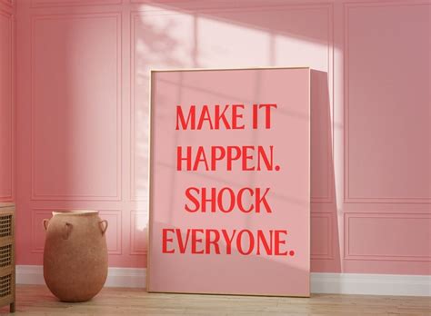 Make It Happen Positive Quote Poster Motivational Typography Print