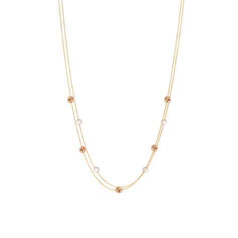 گردنبند دو رج گوی و مروارید الی گلد گالری