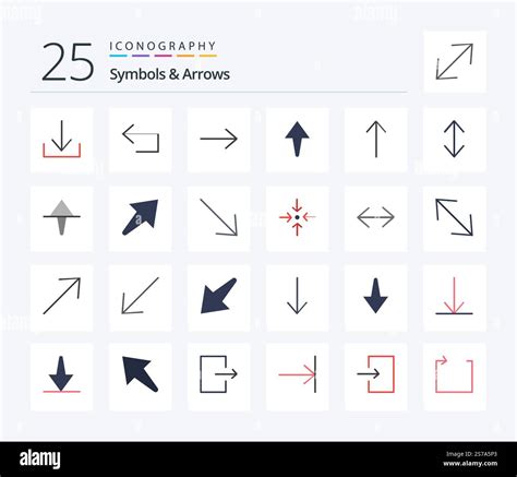 Symbols And Arrows 25 Flat Color Icon Pack Including Right Up Arrow