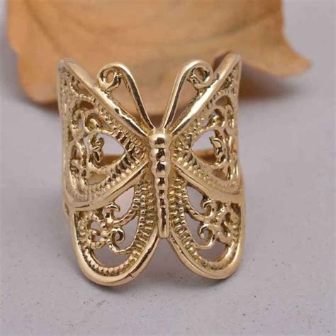 Butterfly Ring Filigree Butterfly Ring Statement Ring Large