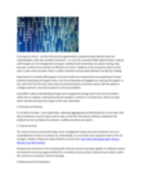 Solution 7 Key Elements Of Effective Enterprise Risk Management