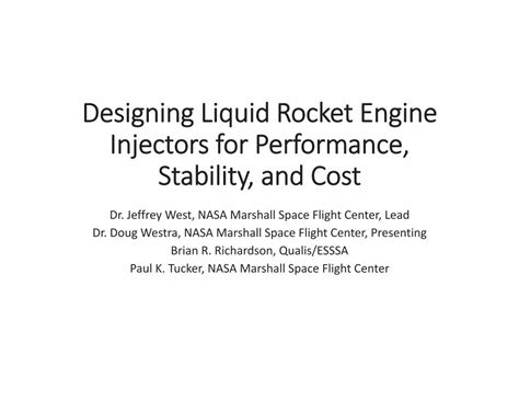 Pdf Designing Liquid Rocket Engine Injectors For Performance