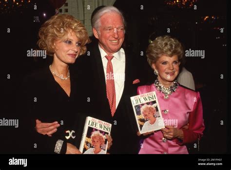 Jill Ireland With Sidney Sheldon And Judith Krantz At The Party Celebrating Jill Irelands