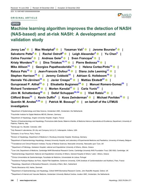 Hep Machine Learning Algorithm Improves The Detection Of Nash Nas Based And At Risk Nash A