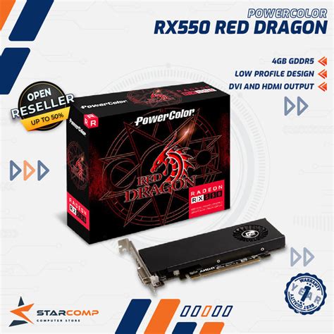 Jual Powercolor Rx 550 4gb Ddr5 Red Dragon Low Profile Radeon Rx550