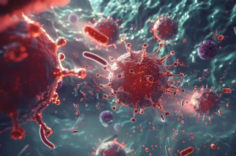 Premium Photo A Close Up Of A Virus With Many Other Viruses In The
