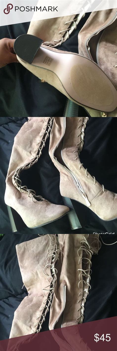 Nude Thigh High Boots Size 9 In Women Thigh High Boots Leather