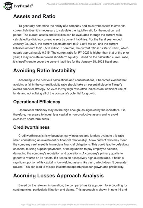 Analysis Of Target Corporations Financial Liquidity And