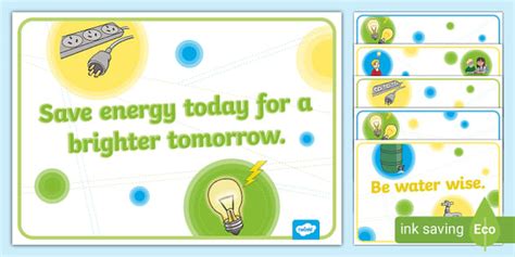 Energy Saving Slogans Poster Display Pack Ks1 Teacher Made