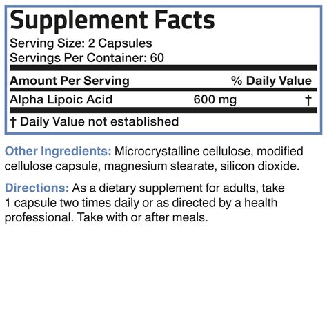 Alpha Lipoic Acid 600 Mg Bronson Vitamins Quality Vitamins And