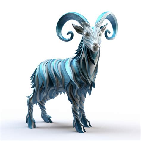 Premium Photo Abstract Blue Goat 3d Rendering On White Background