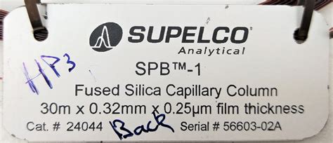 Used Supelco Spb 1 24044 Capillary Column 30m X 0 32mm X 0 25µm For Sale At Chemistry Rg Cons