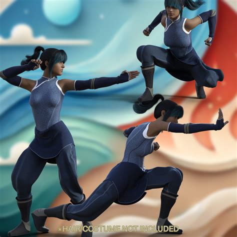 Artstation Element Bender Poses For Genesis 8 Female Game Assets