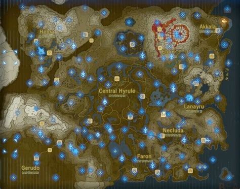 Zelda Breath Of The Wild Shrine Location Map Guide For Finding All